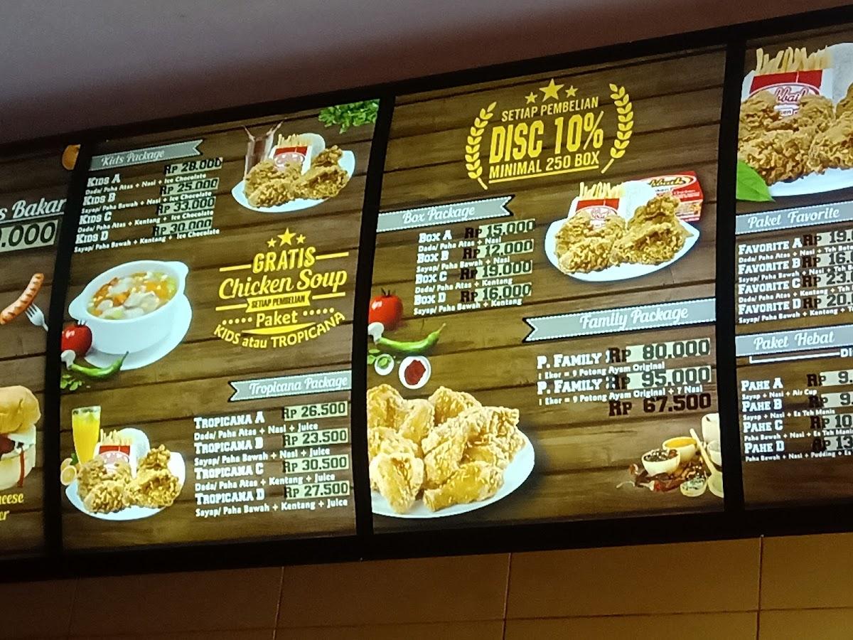 Menu at Labbaik Chicken Antapani restaurant, Bandung