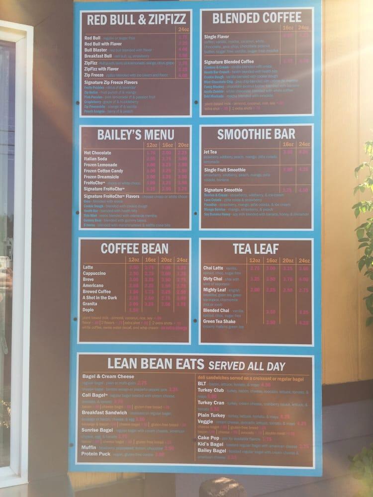 Menu at Lean Bean Coffee cafe, Coeur d'Alene, Northwest Blvd