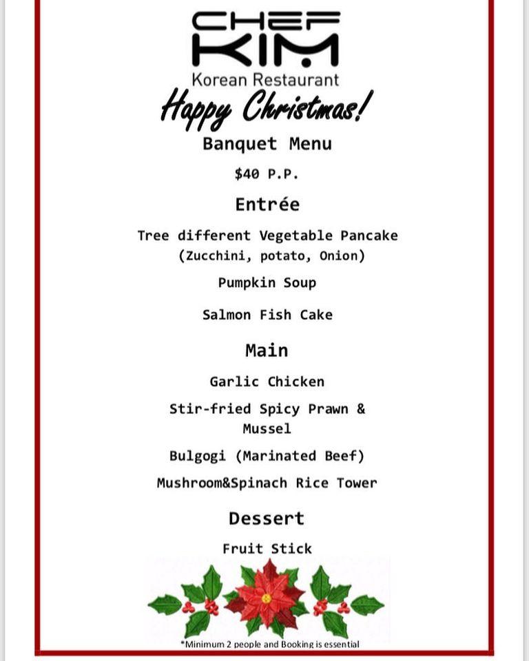 Menu at Chef Kim Korean Restaurant, Hazelwood Park, 4 Linden Ave