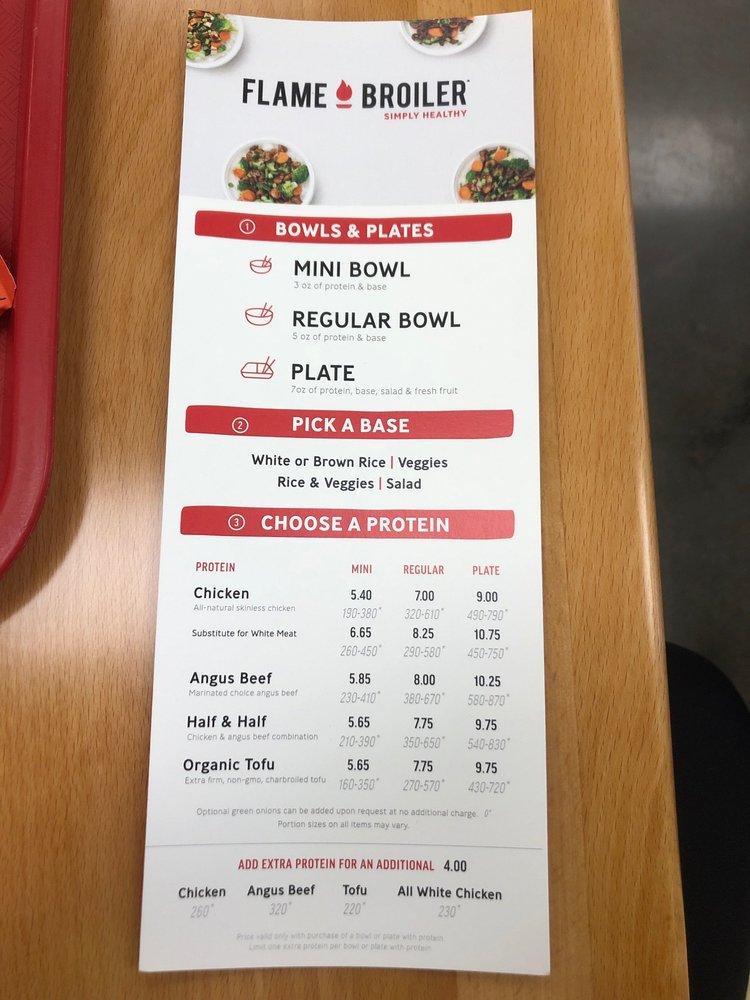 Carta de comida rápida Flame Broiler, Greensboro, N Elm St H