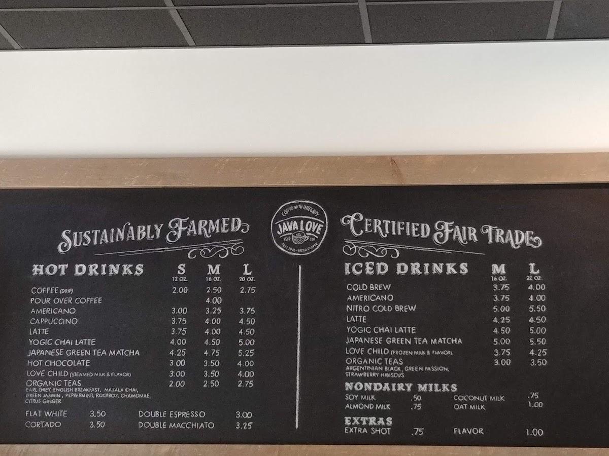 Menu at Java Love Coffee Roasting Co Suffern cafe, Suffern