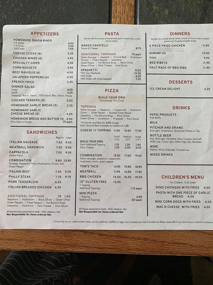 Menu at Politos La Pizza House pizzeria, Des Moines, Maury St