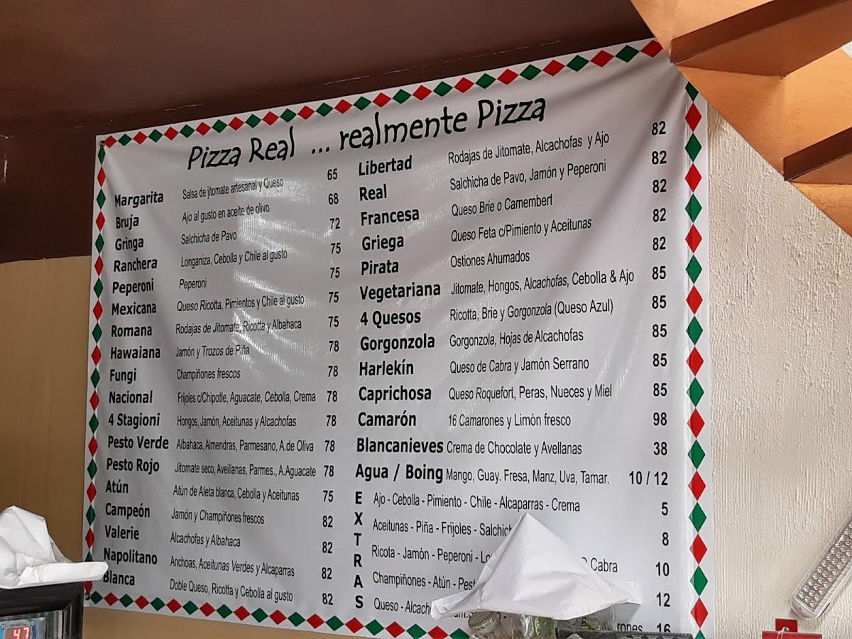Menu at Pizza Real restaurant, Cuernavaca, Av. San Diego 236-Local 3