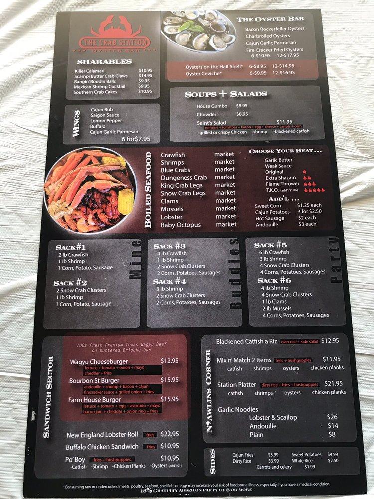 Menu at The Crab Station - Arlington restaurant, Arlington