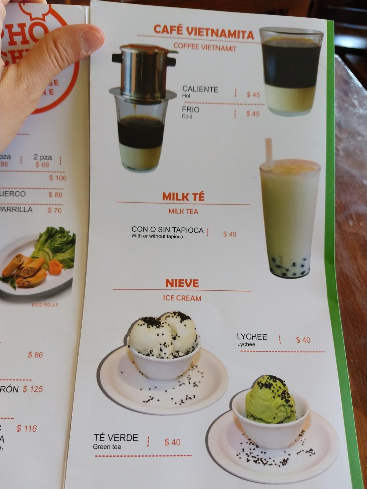 Carta del restaurante Pho Chef, Guadalajara