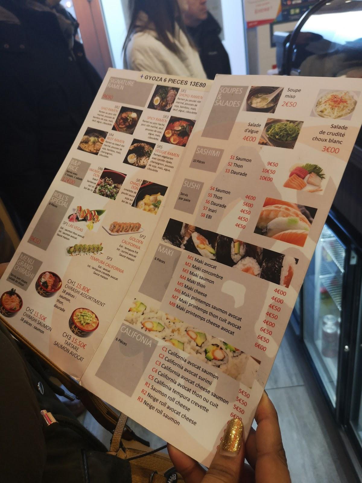 Menu at Sen Sushi restaurant, Courbevoie