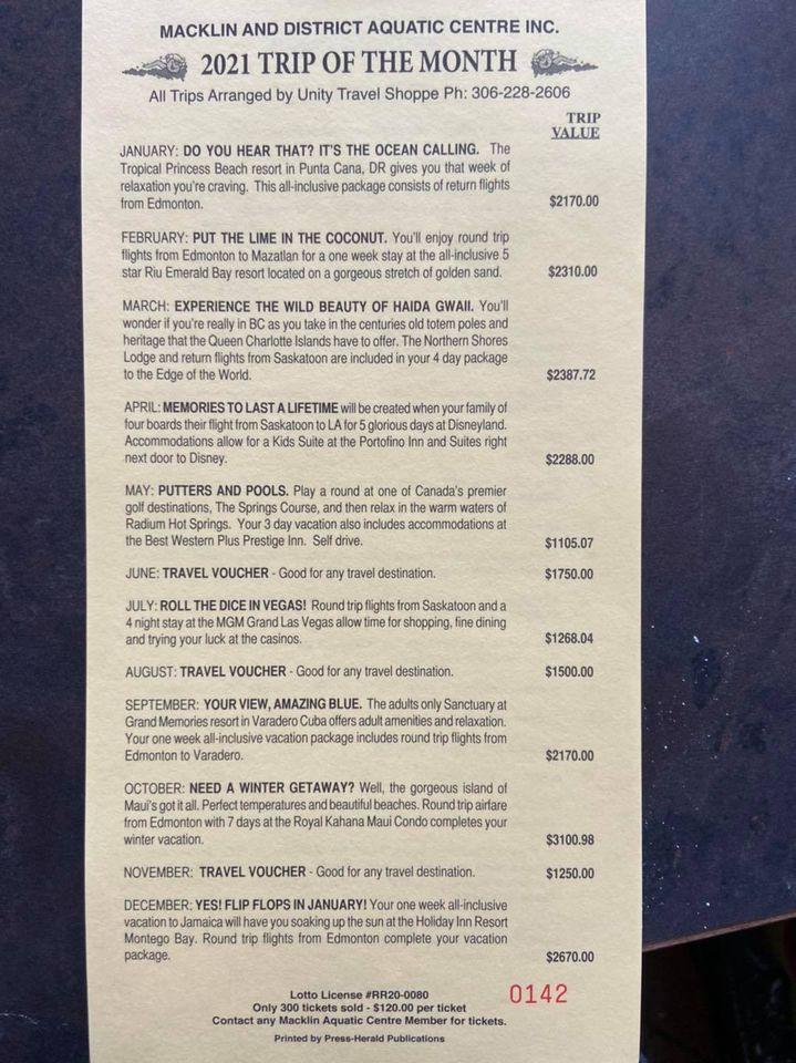 Menu at Martha's Place cafe, Macklin