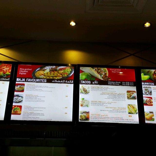 Carta de comida rápida Baja Fresh, Dubai, Dubai Downtown Lower Ground ...