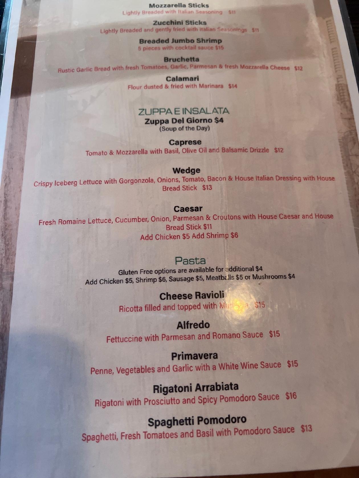 Menu at Fanatico restaurant, Whitewater, 162 W Main St