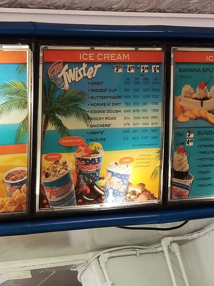 Menu at Fosters Freeze restaurant, Manteca