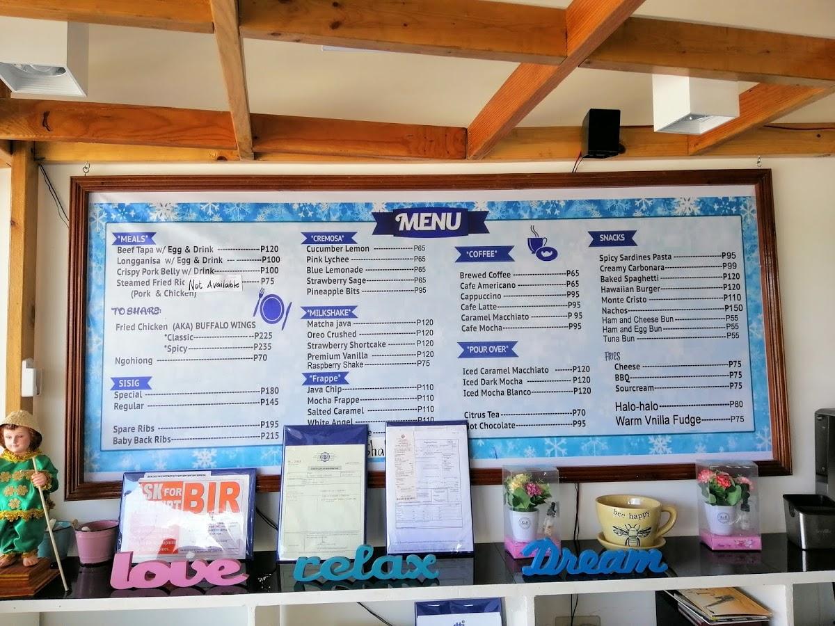 Menu at Frozen restaurant, Ipil