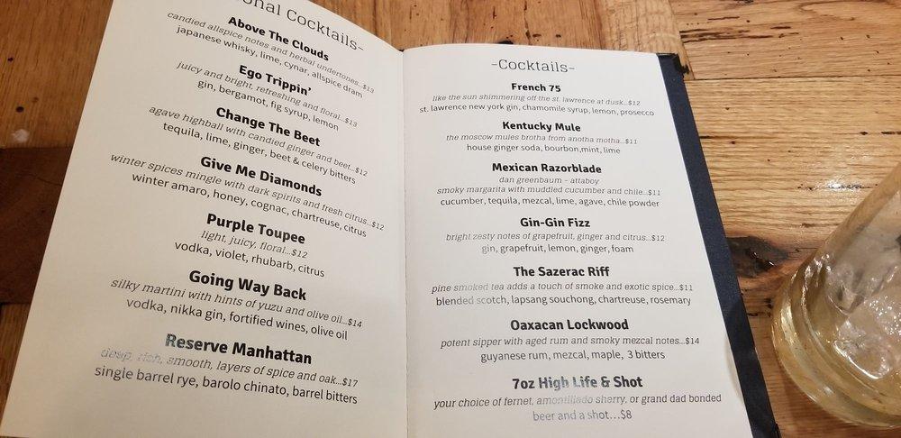 Menu at Hamlet & Ghost pub & bar, Saratoga Springs