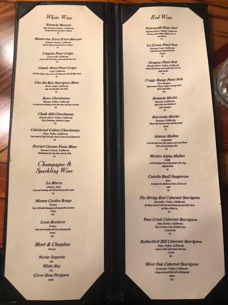 Menu at K B Dillon's steakhouse, Farmington