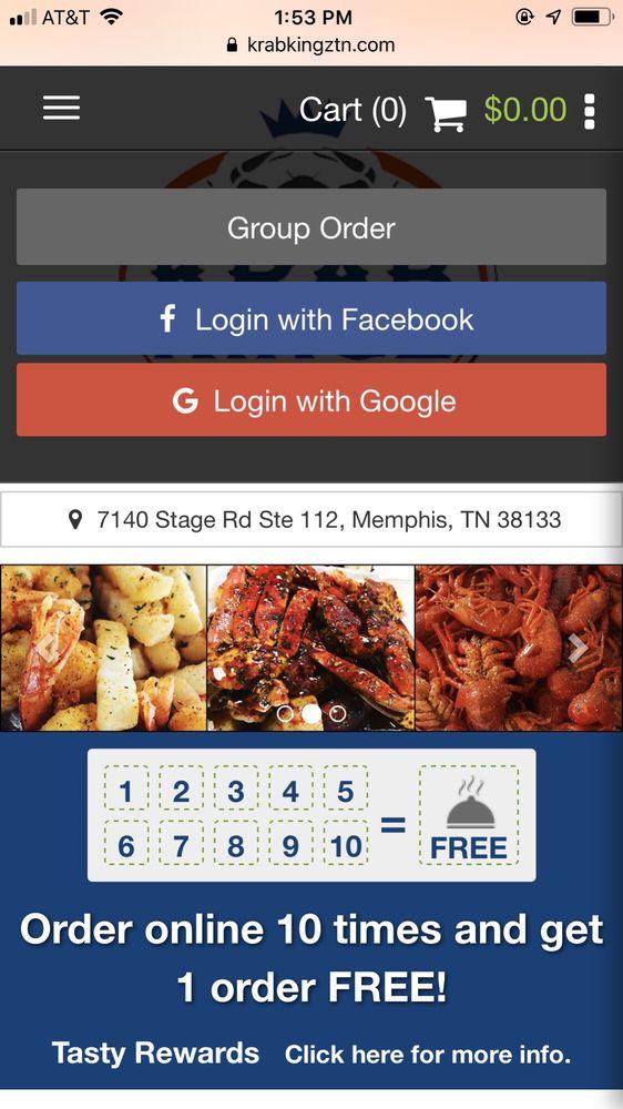 Menu at Krab Kingz Memphis restaurant, Memphis, Stage Rd #112