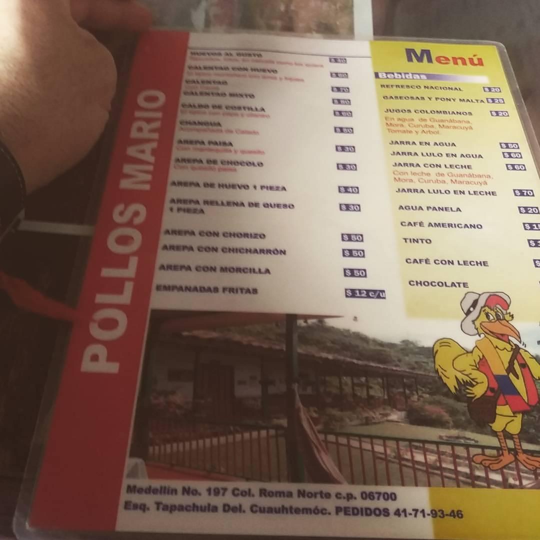 Carta de Pollos Mario Restaurante y Panadería Colombiana, Ciudad López ...