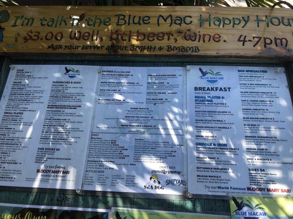 Menu at Rams Head Southernmost restaurant, Key West