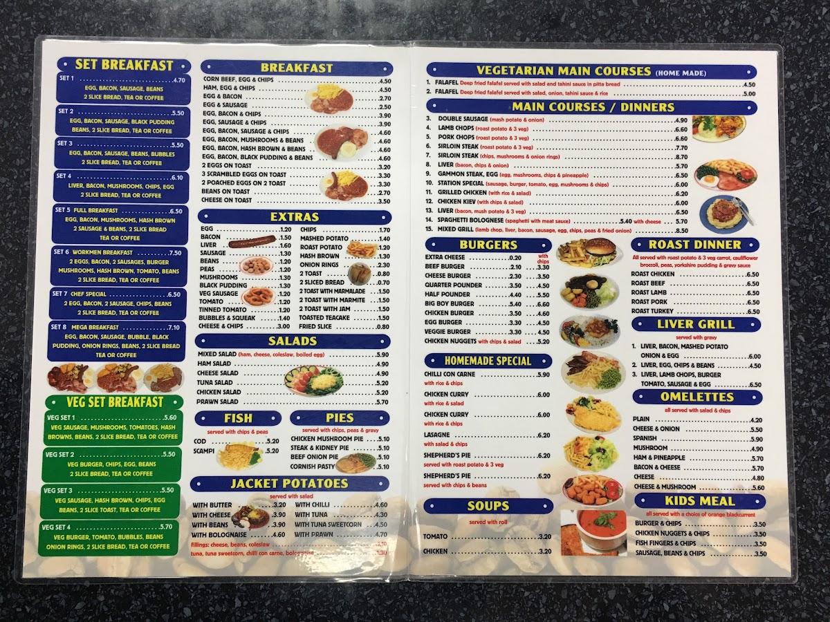 Menu at Station Cafe, Havant