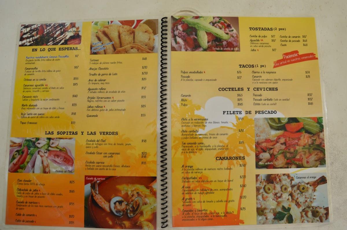 Menu at El Fish Fritanga restaurant, Cancún, Blvd. Kukulcan
