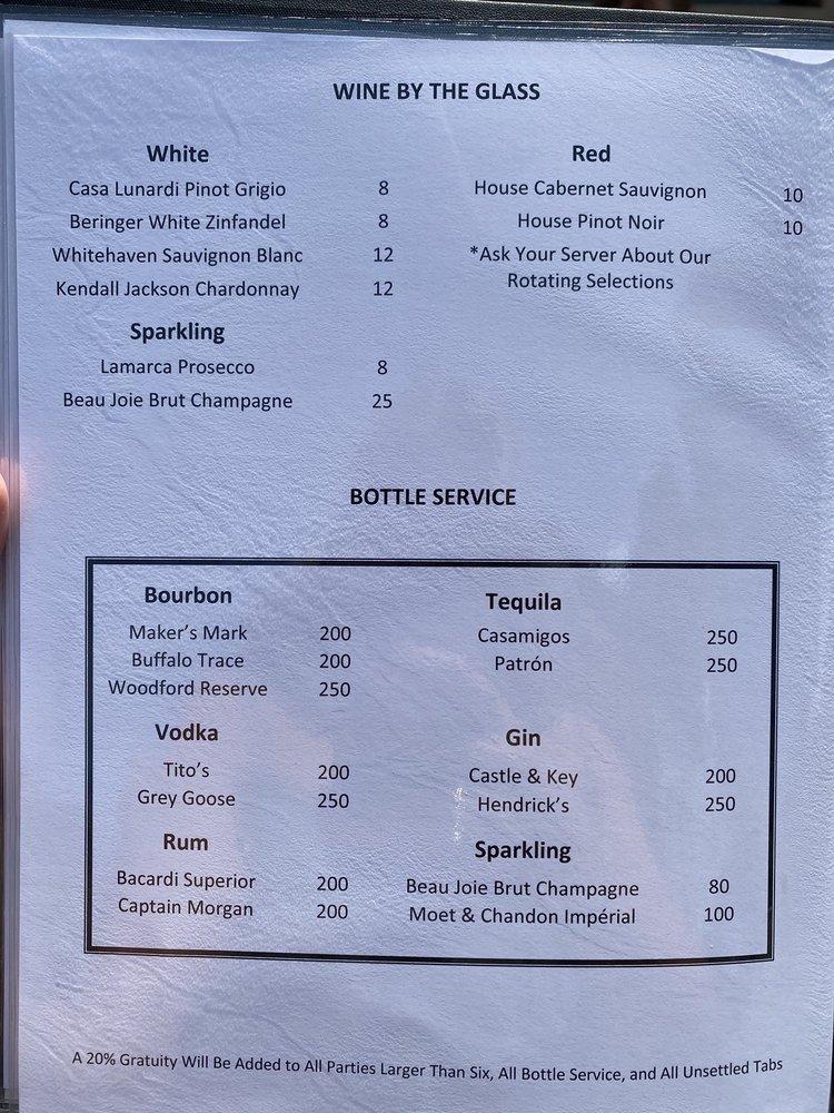 Menu at ELIXIR Downtown pub & bar, Lexington