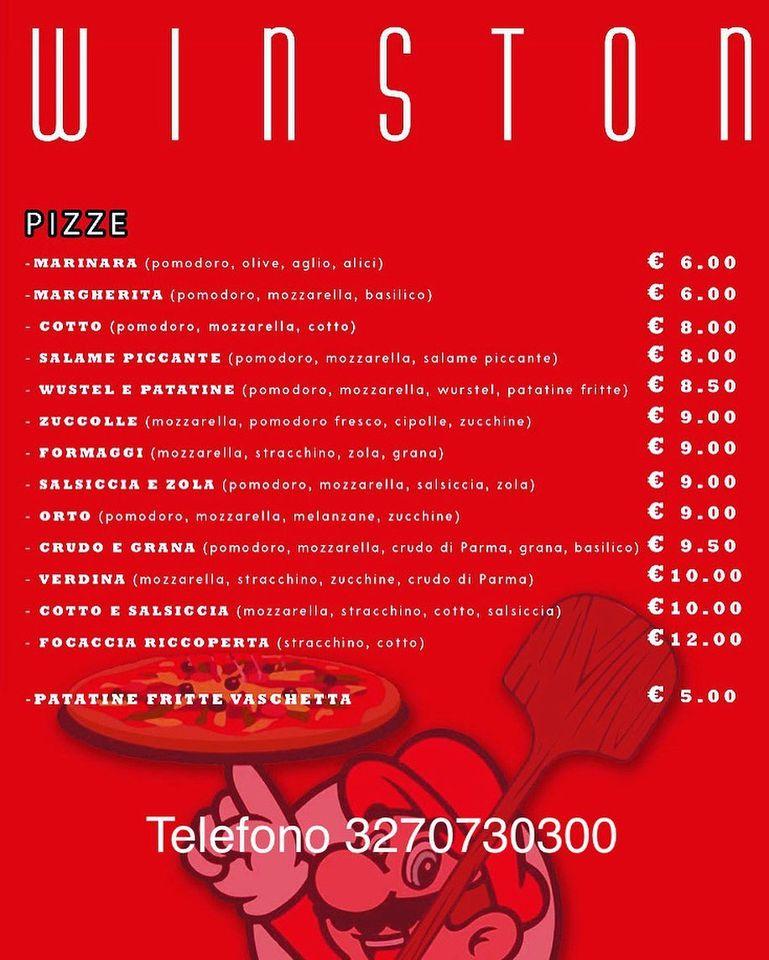 Menu at Pub Winston Churchill, Imperia