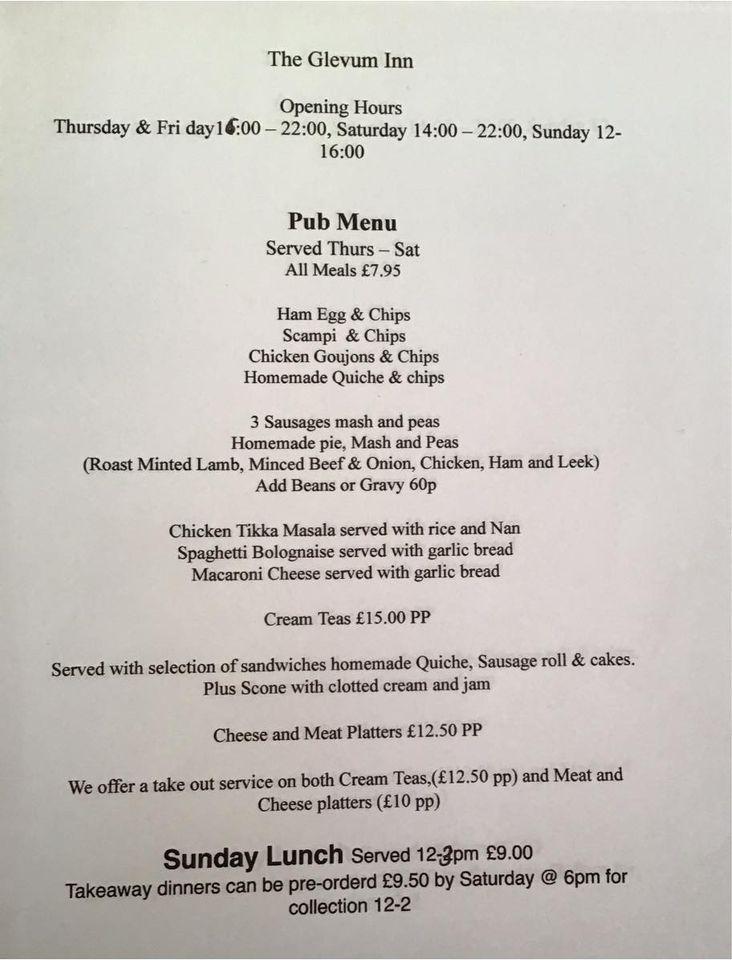 Menu at The Glevum Inn pub & bar, Gloucester