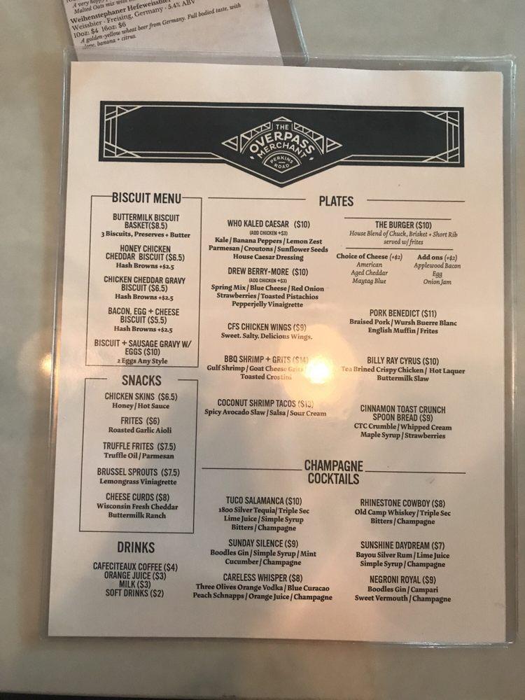 Menu at The Overpass Merchant pub & bar, Baton Rouge