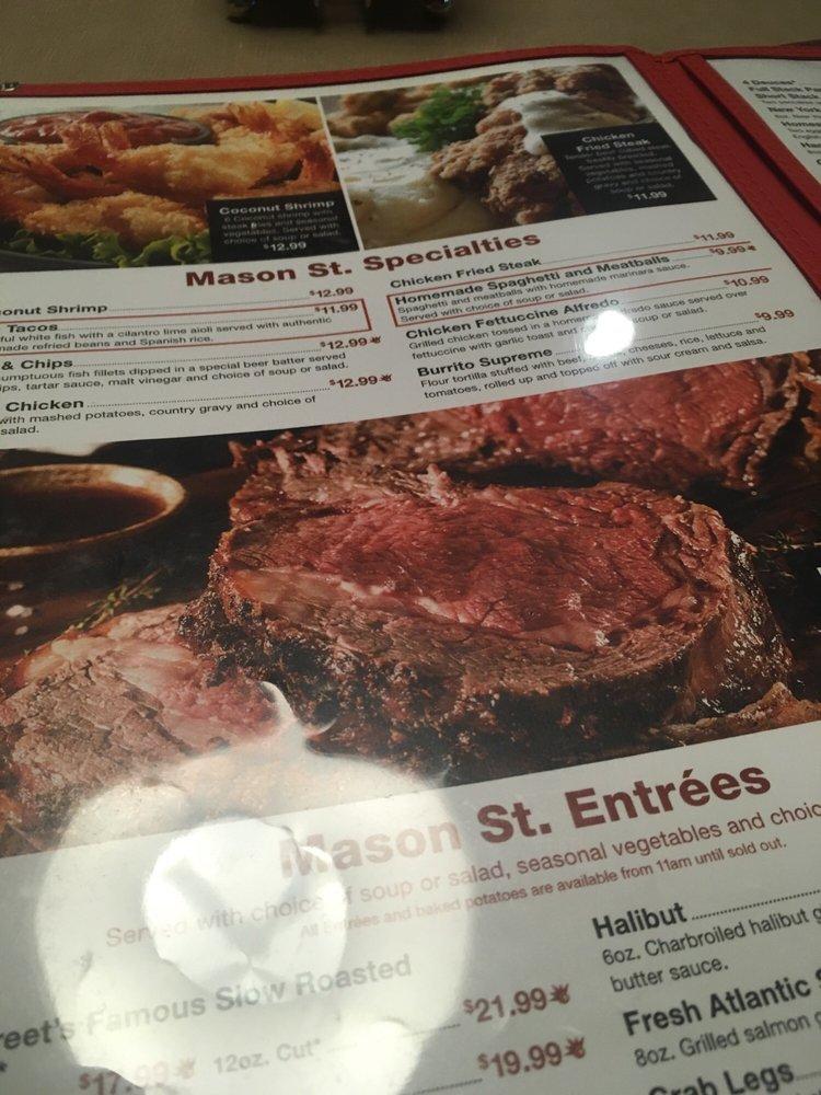 Menu at Mason Street Courtyard restaurant, Mesquite
