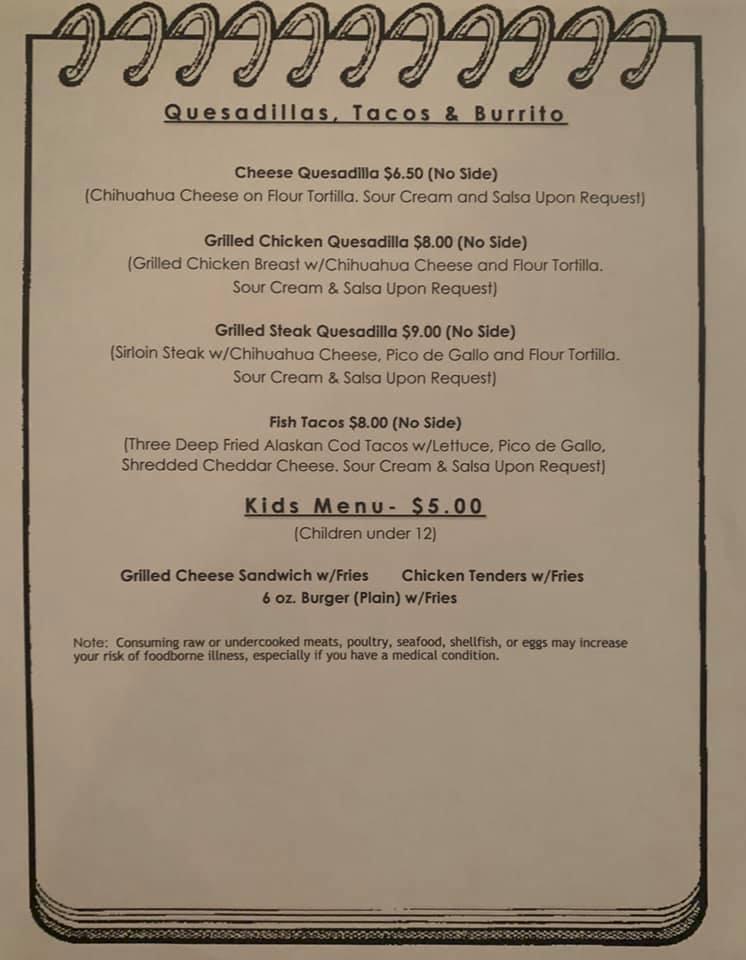 Menu at The Office Bar & Grill, Channahon