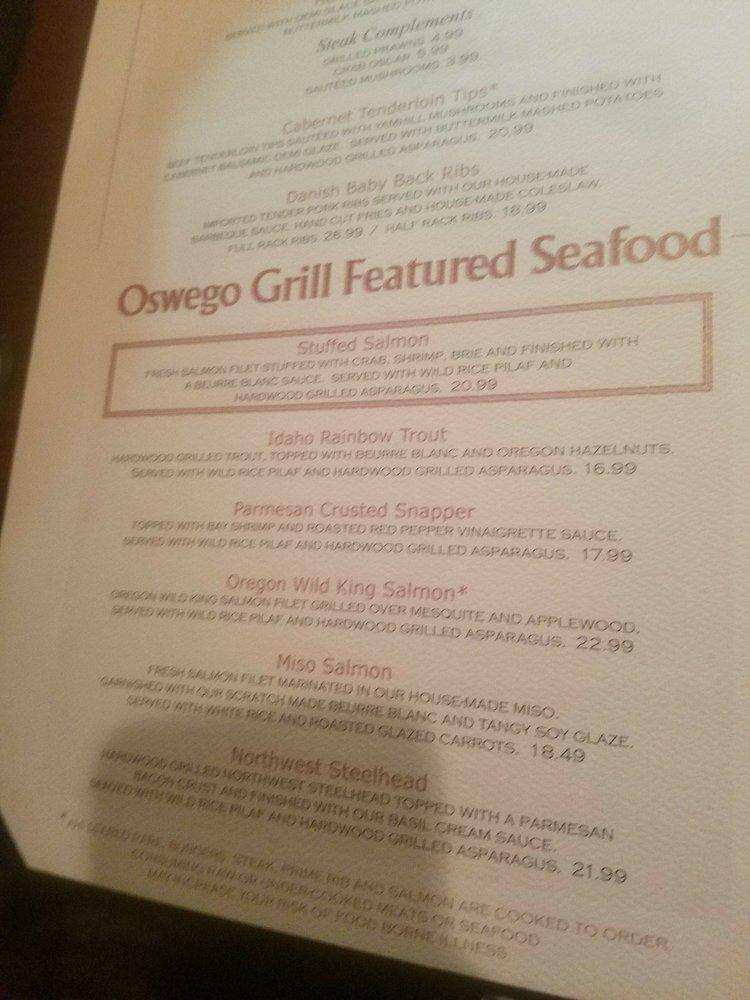 Menu at Oswego Grill- Lake Oswego pub & bar, Lake Oswego