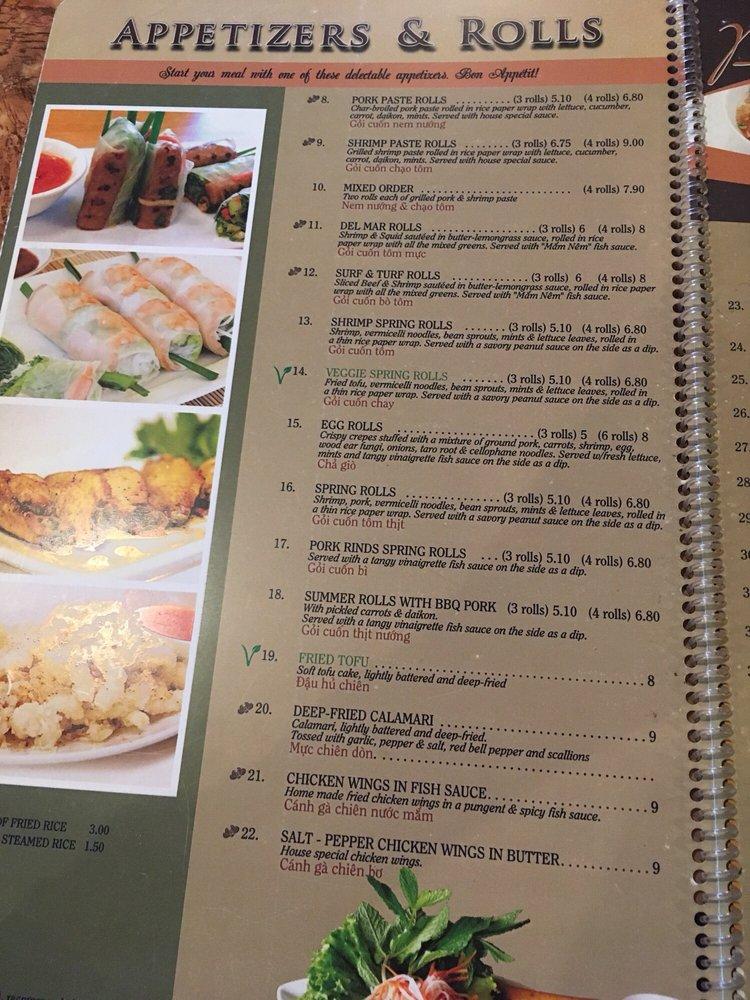 Menu at Phở Duyên Mai restaurant, San Diego, Kearny Villa Rd #111