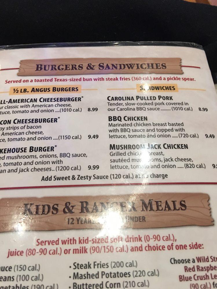 Menu at Texas Roadhouse BBQ, Matthews, 10400 E Independence Blvd