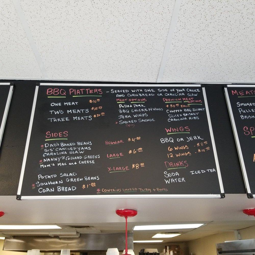 Menu at Thomas Smokey Pit Stop BBQ, Manchester