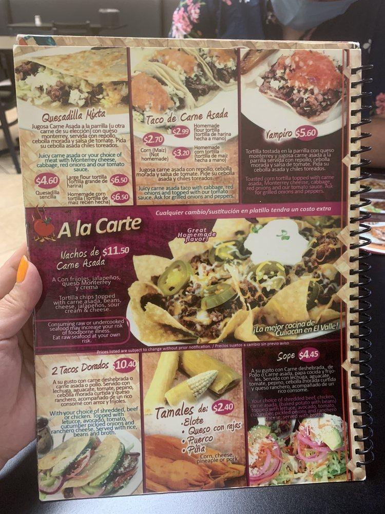Menu at Asadero Los Corrales restaurant, Palm Springs
