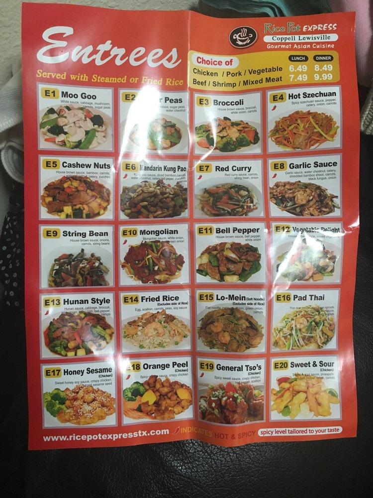 Menu at Asian Pot Express restaurant, Lewisville