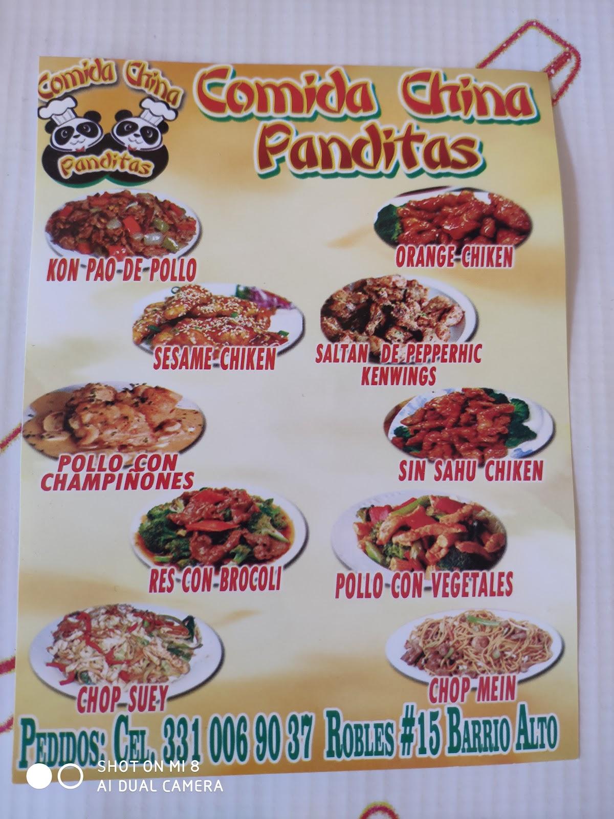 Menu at Comida China restaurant, Colotlán