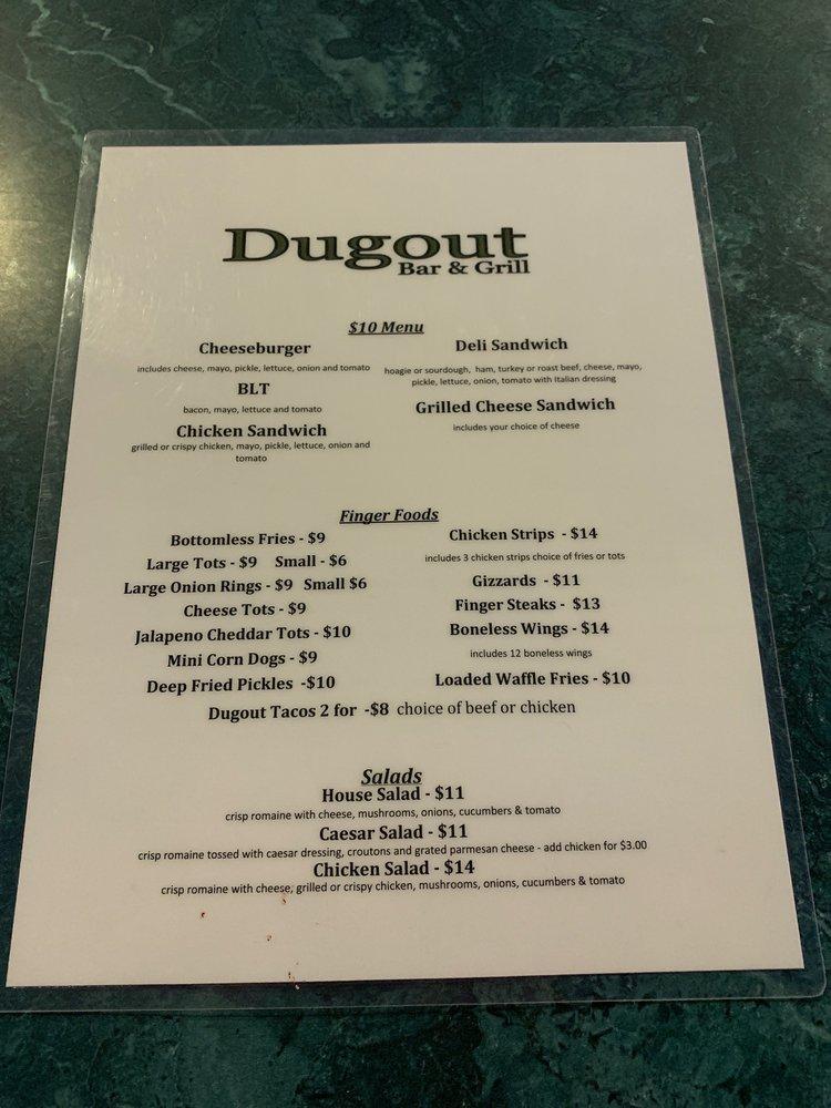 Menu at The Dugout pub & bar, Pasco