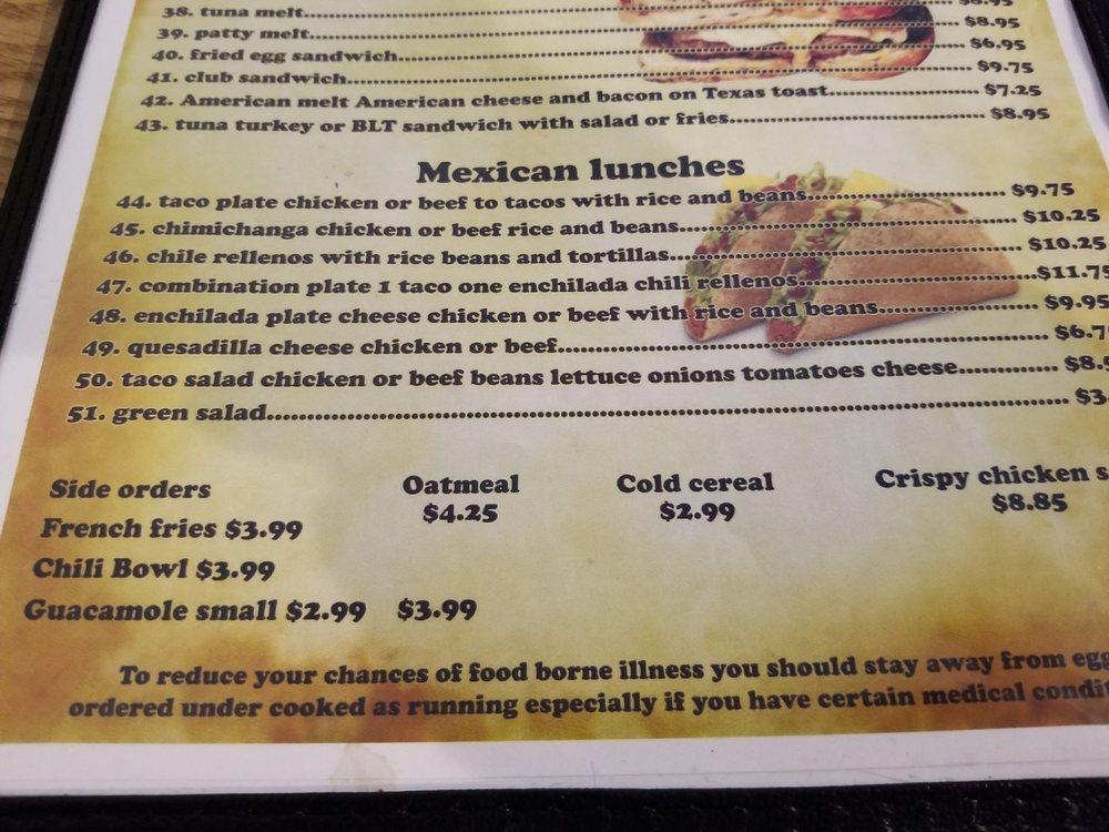 Menu at Lizzy's Kitchen restaurant, Bullhead City, AZ-95