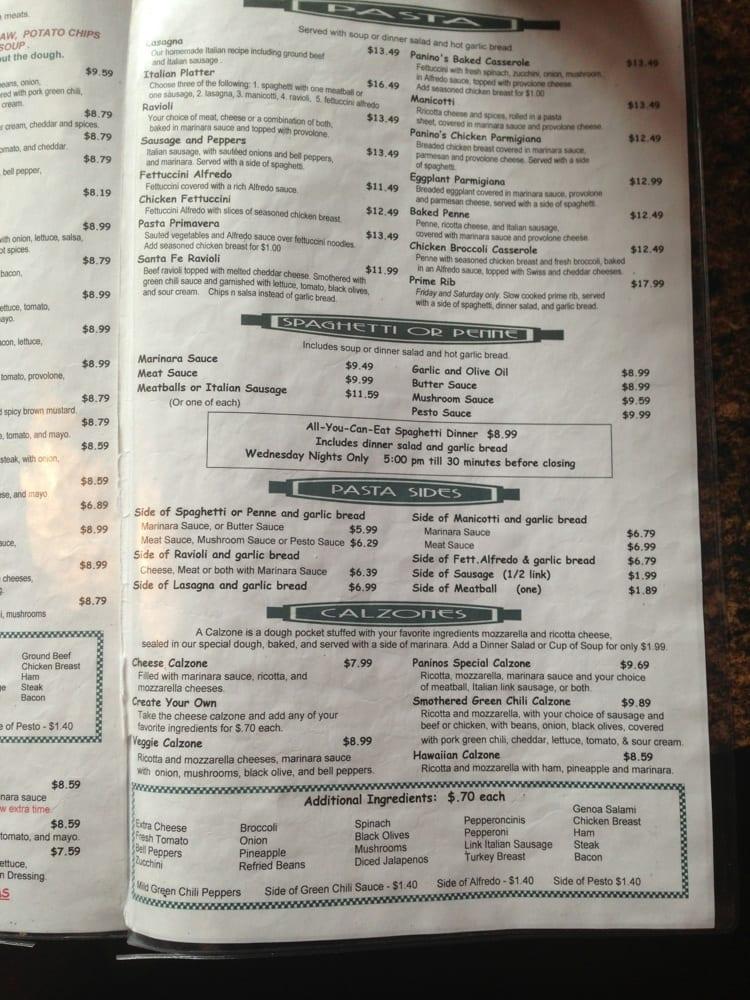 Menu at P74: The Downtown Paninos restaurant, Colorado Springs, 604 N ...
