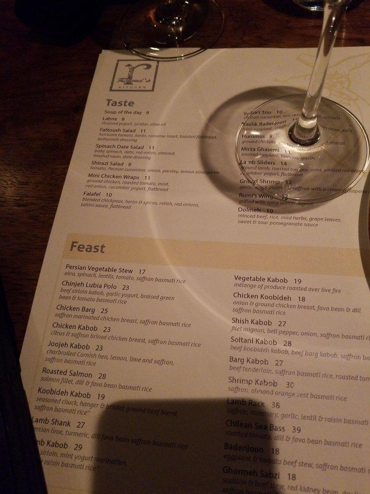 Menu at Rumi's Kitchen pub & bar, Atlanta