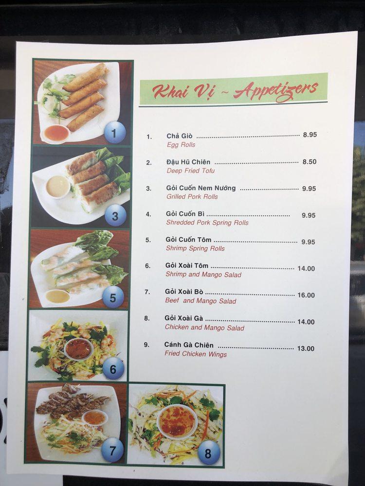 Menu at Vietnam House Restaurant, Alameda