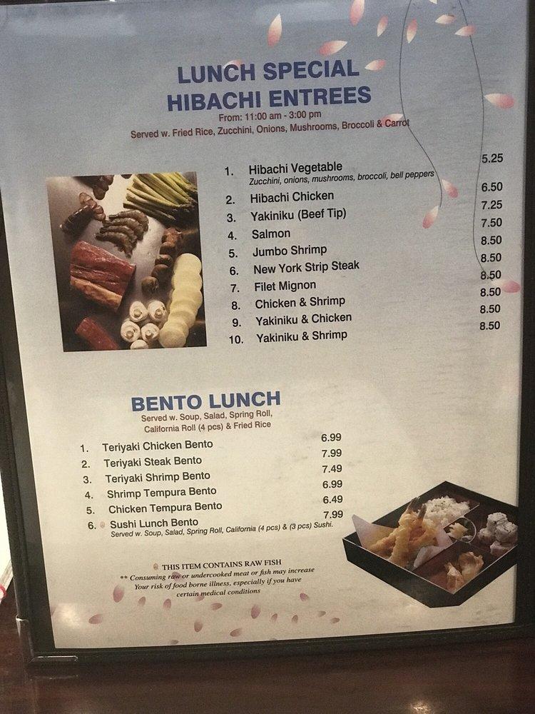 Menu at Yamato restaurant, New Albany