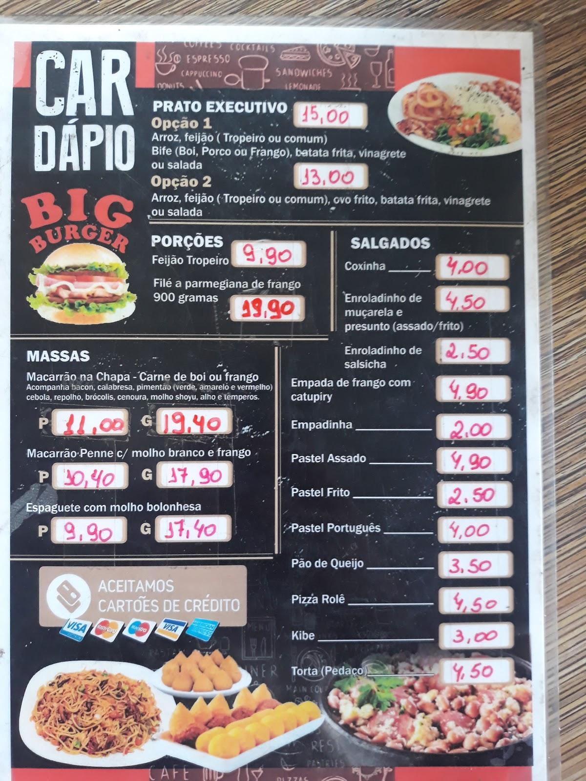 Menu at Big Burger - Hambúrguer em Diamantina restaurant, Diamantina