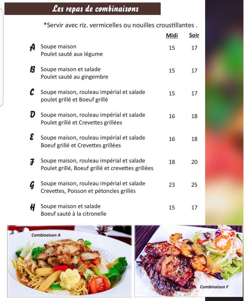 Menu au Chez Lan restaurant, Terrebonne