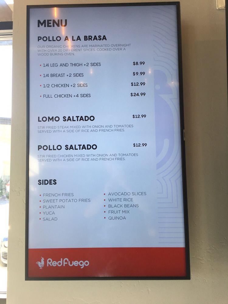 Menu at Red Fuego restaurant, Lehi