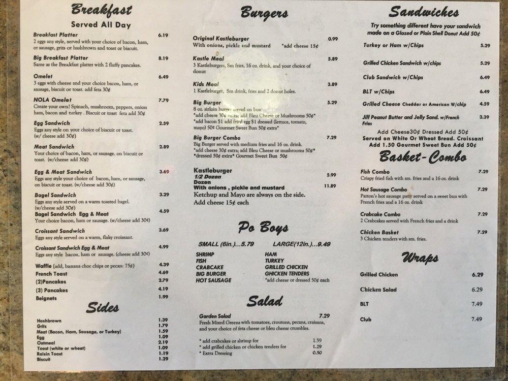 Menu at Tastee Restaurant, New Orleans, 901 Harrison Ave