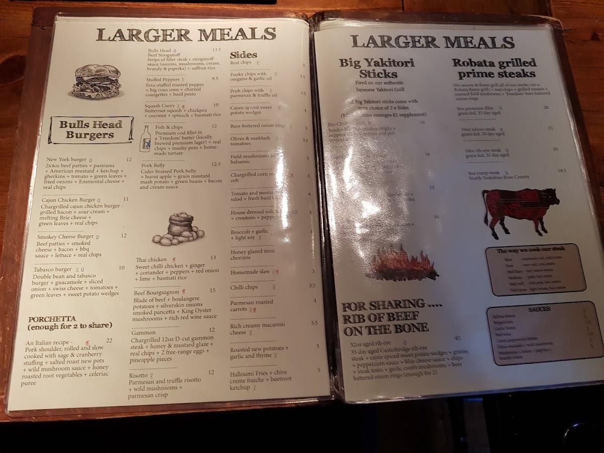 Menu at The Bulls Head pub & bar, Derby, 84 High St
