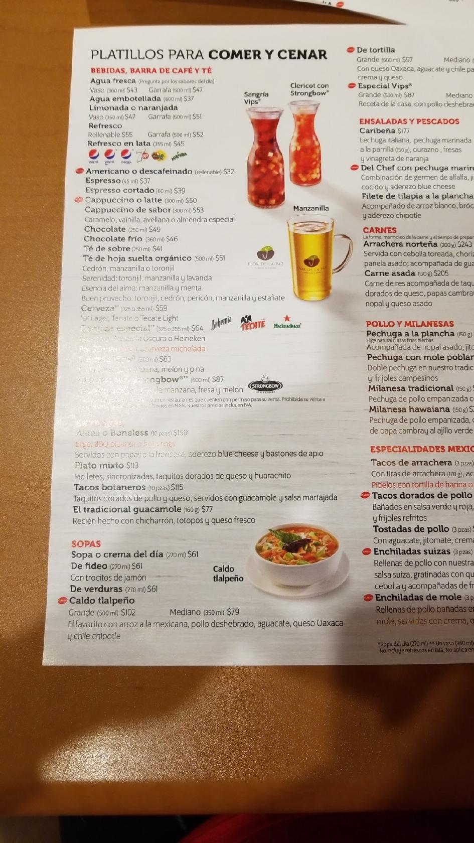 Carta del restaurante Vips Playa del Carmen II, Playa del Carmen, Av ...