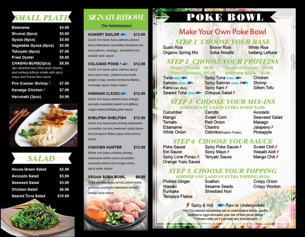 Menu at Akarui restaurant, Omaha