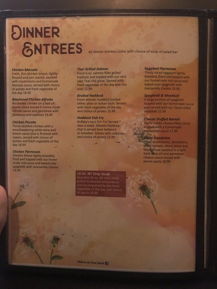 Menu at Dandelions Restaurant, Buffalo