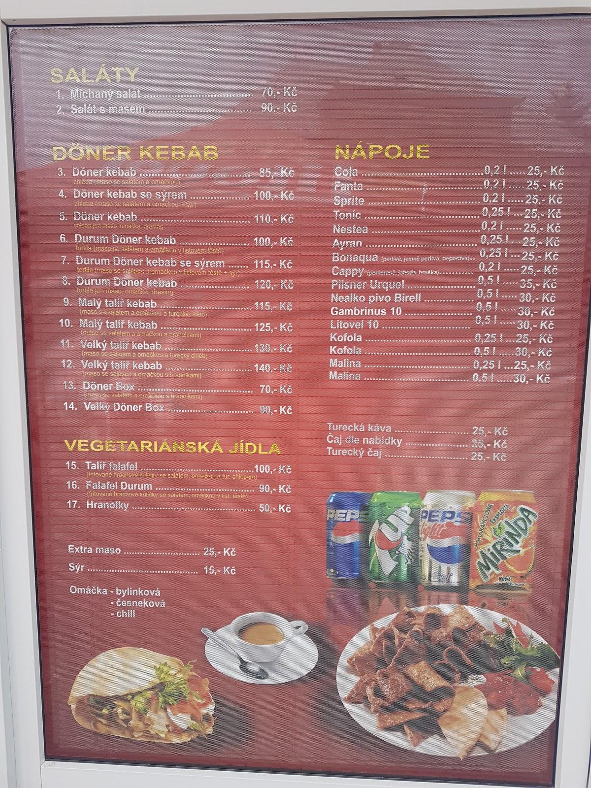Menu at KEBAB HOUSE restaurant, Šternberk